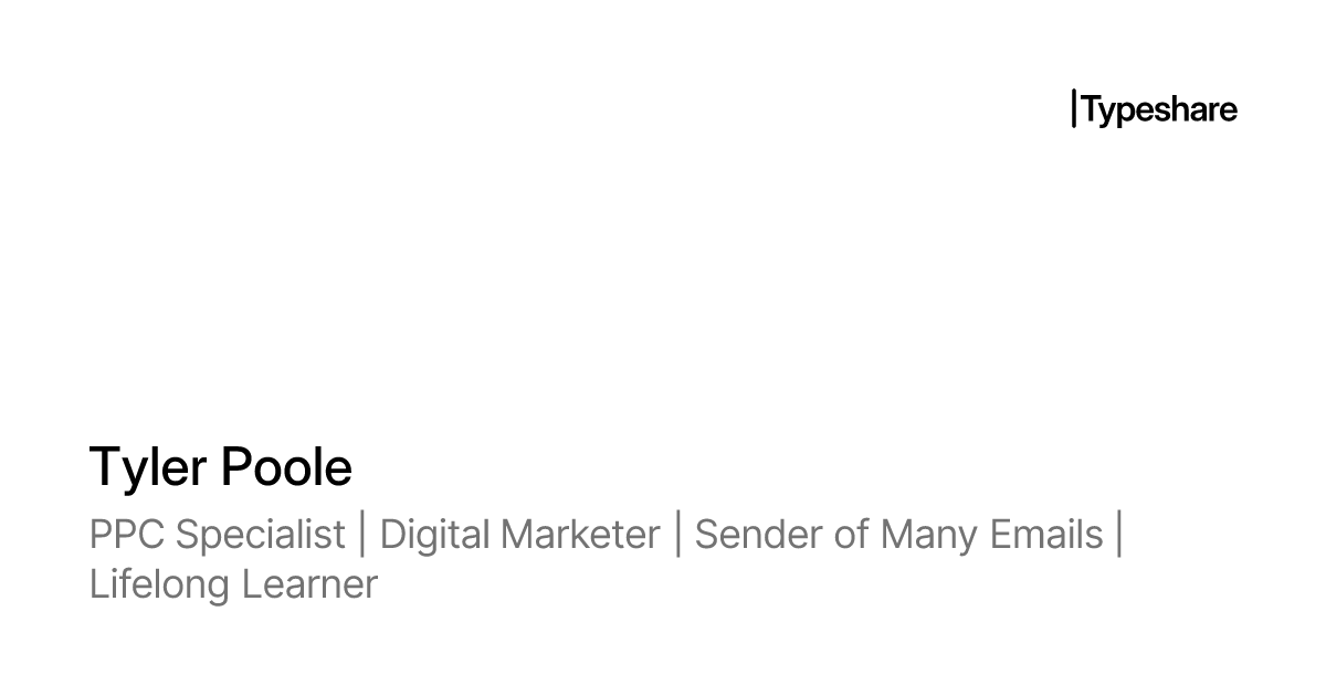 Tyler Poole | Typeshare