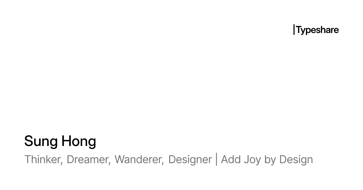 Sung Hong | Typeshare